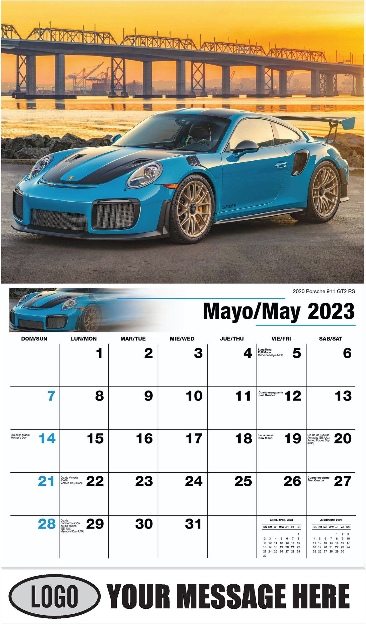 2023 Business Promotion Calendar | Spanish-English Bilingual Exotic Cars