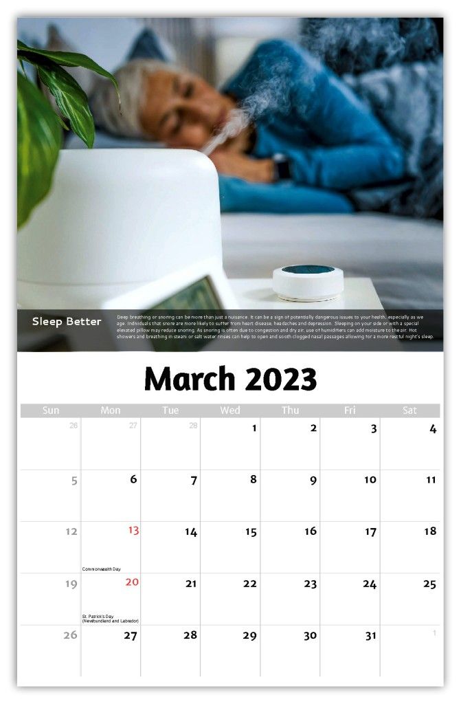 20232 Wall Calendar | Health Tips