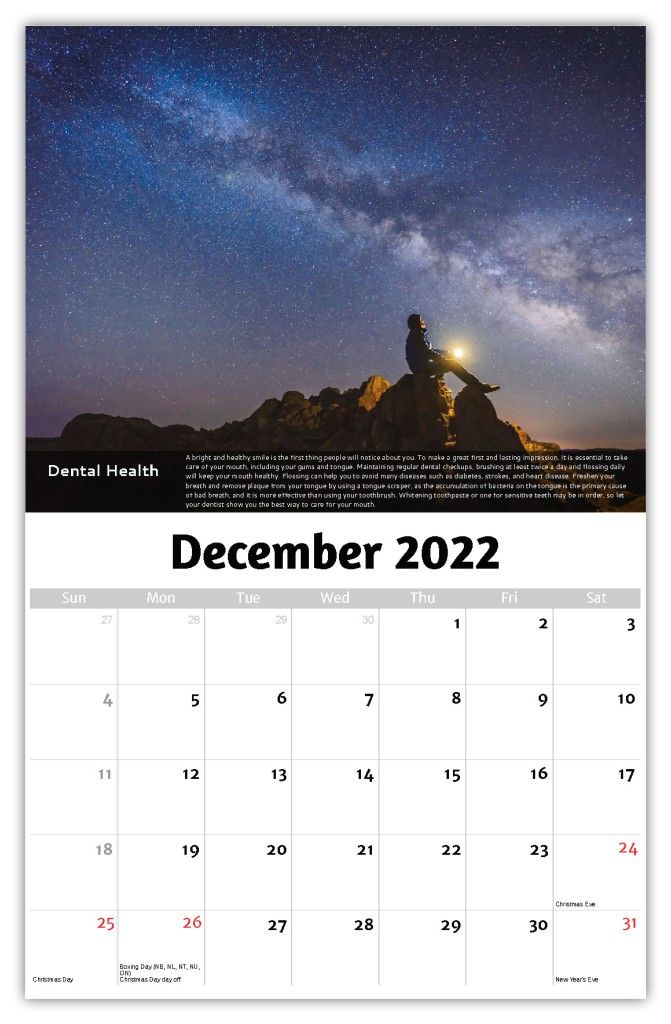 20232 Wall Calendar | Health Tips