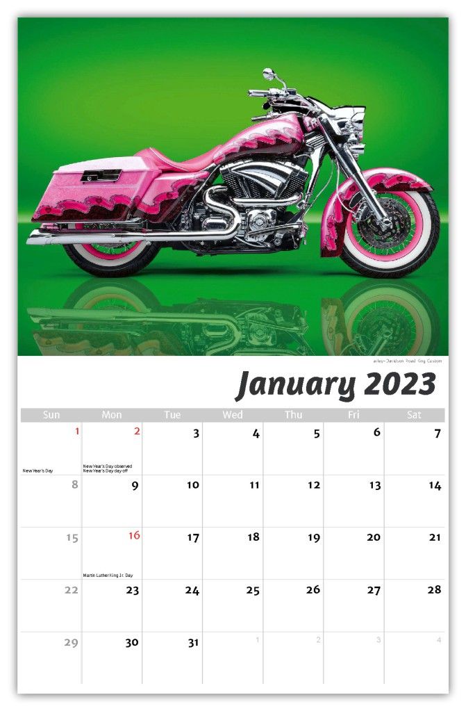 2023 Wall Calendar | Motorcycle Mania