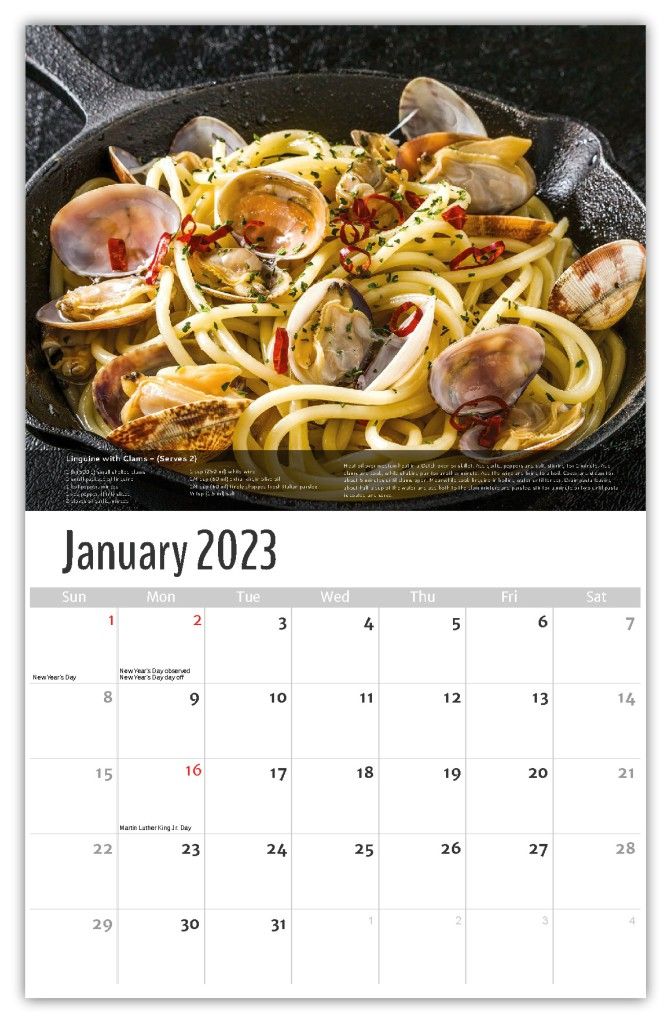 2023 Wall Calendar | Recipes