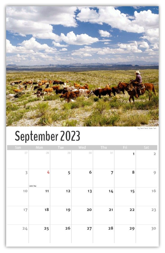 2023 Wall Calendar | Texas State Scenic
