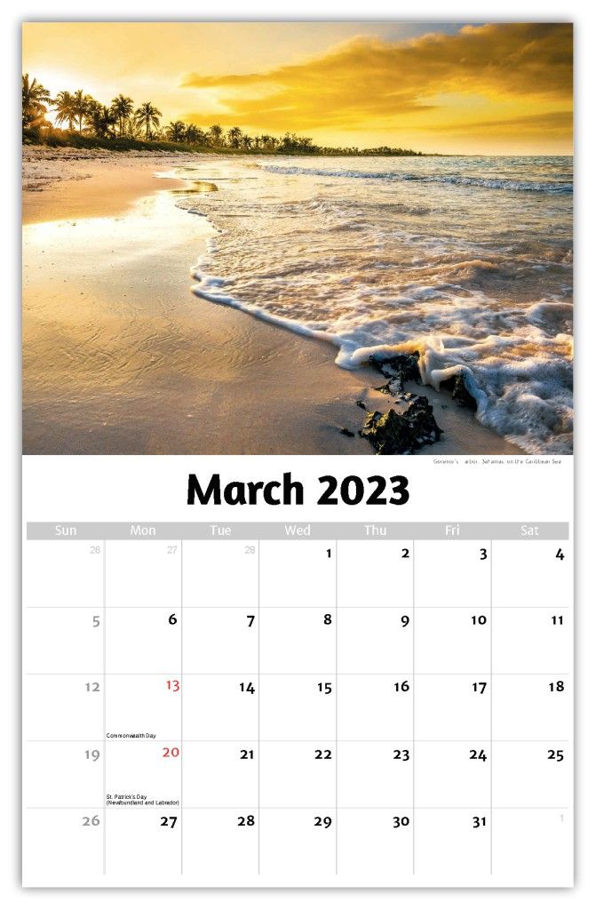 2023 Wall Calendar | Sun, Sand and Surf