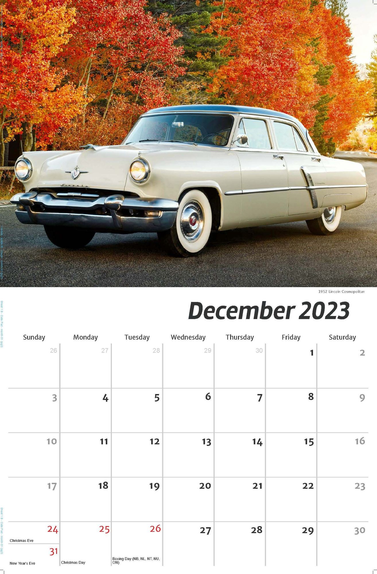 2024 Wall Calendar | FORD Cars