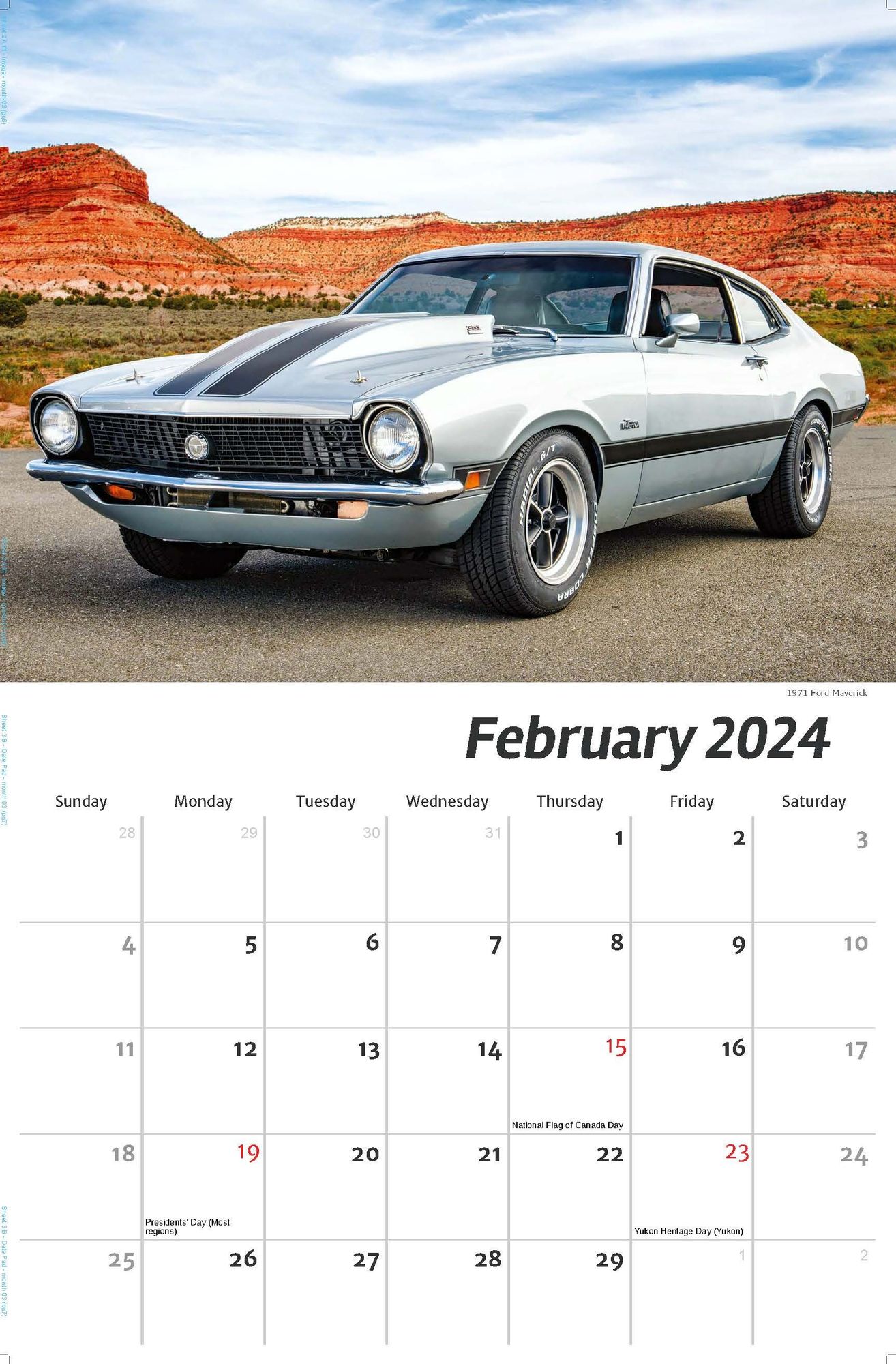 2024 Wall Calendar | FORD Cars