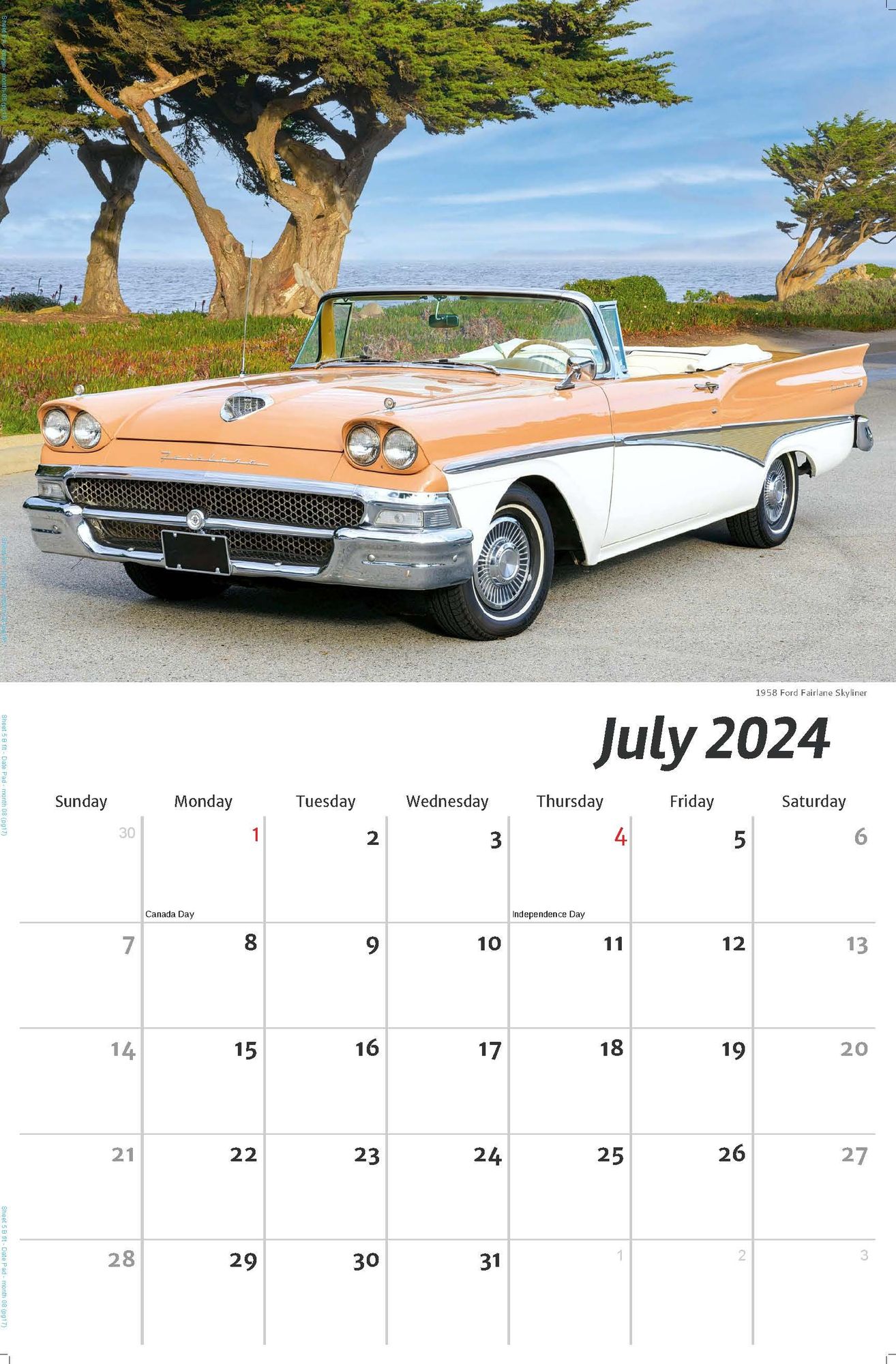 2024 Wall Calendar | FORD Cars