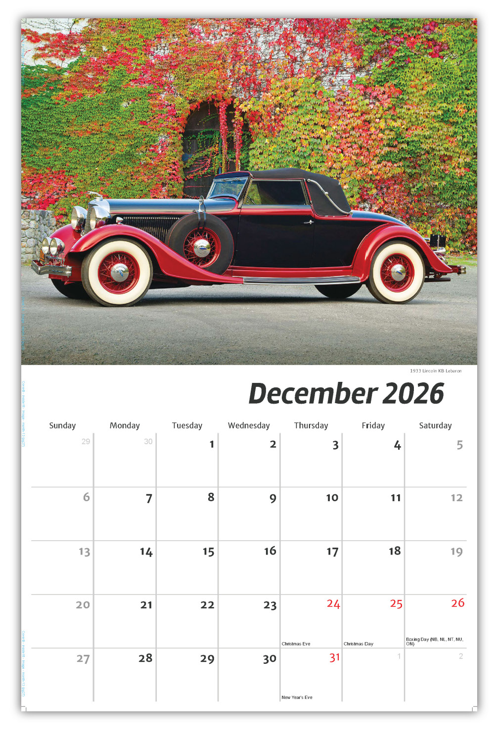 2026 Wall Calendar | FORD Cars