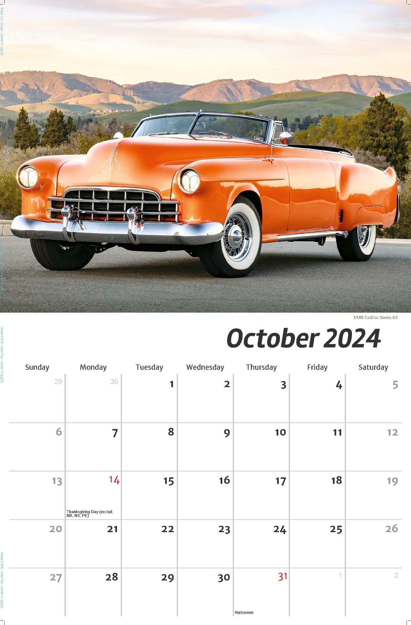 2024 Wall Calendar | GM Classic Cars