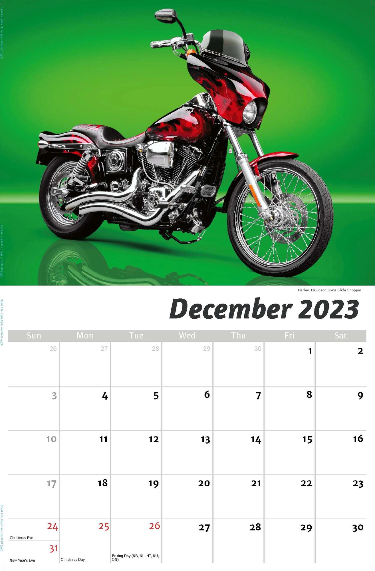 2024 Wall Calendar | Motorcycle Mania