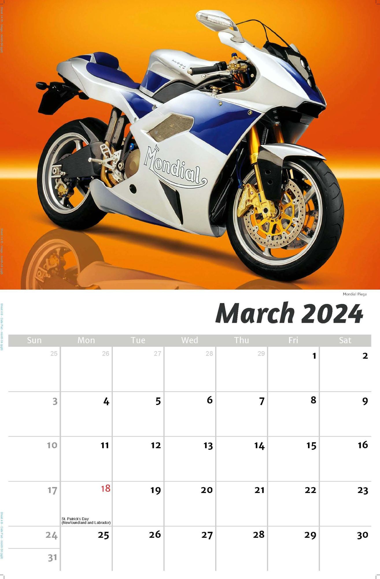 2024 Wall Calendar | Motorcycle Mania