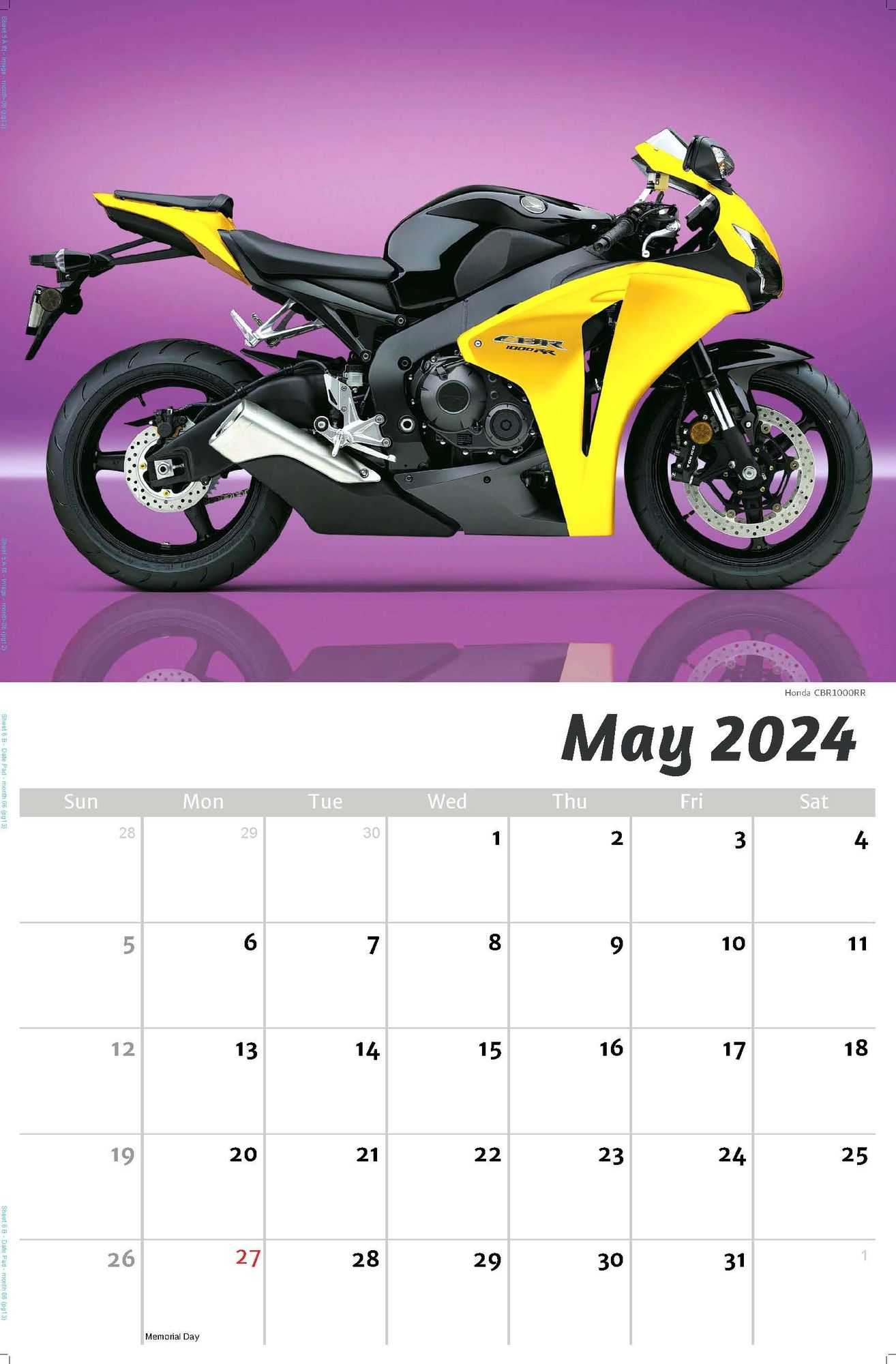 2024 Wall Calendar | Motorcycle Mania