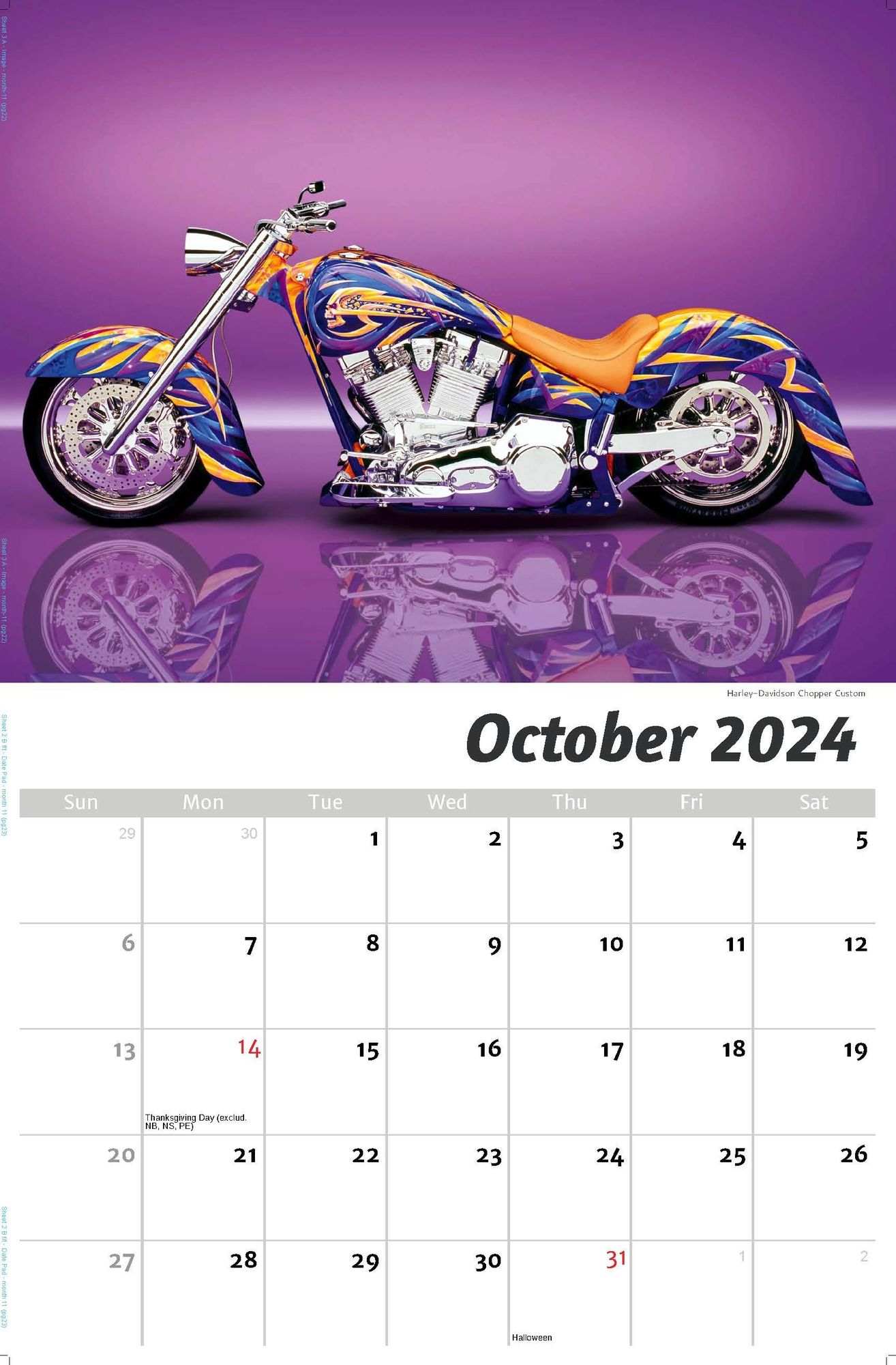 2024 Wall Calendar | Motorcycle Mania