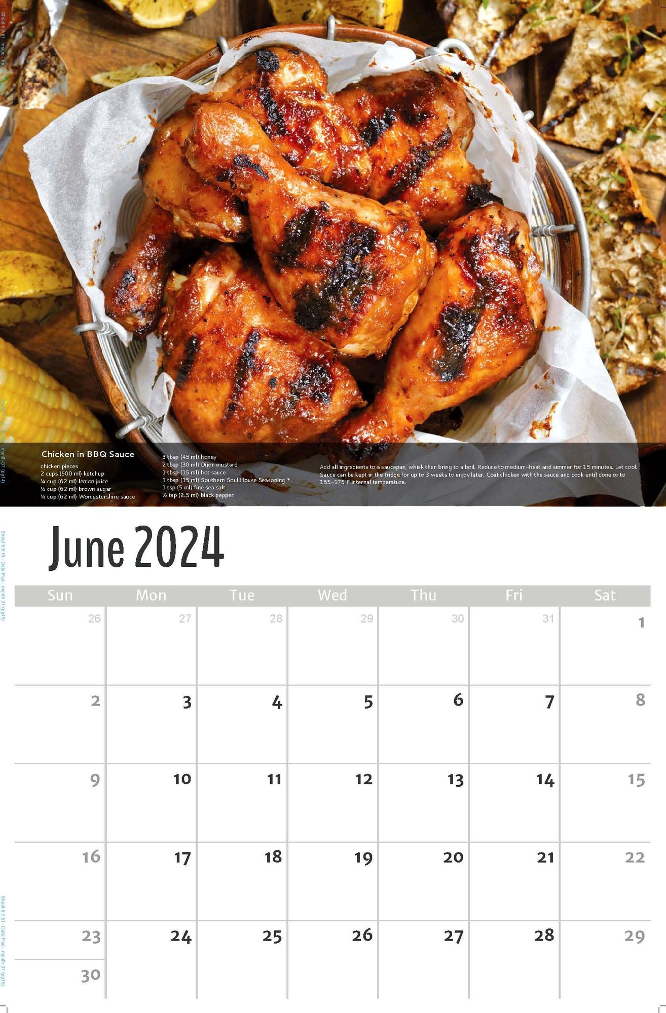 2024 Wall Calendar | Recipes