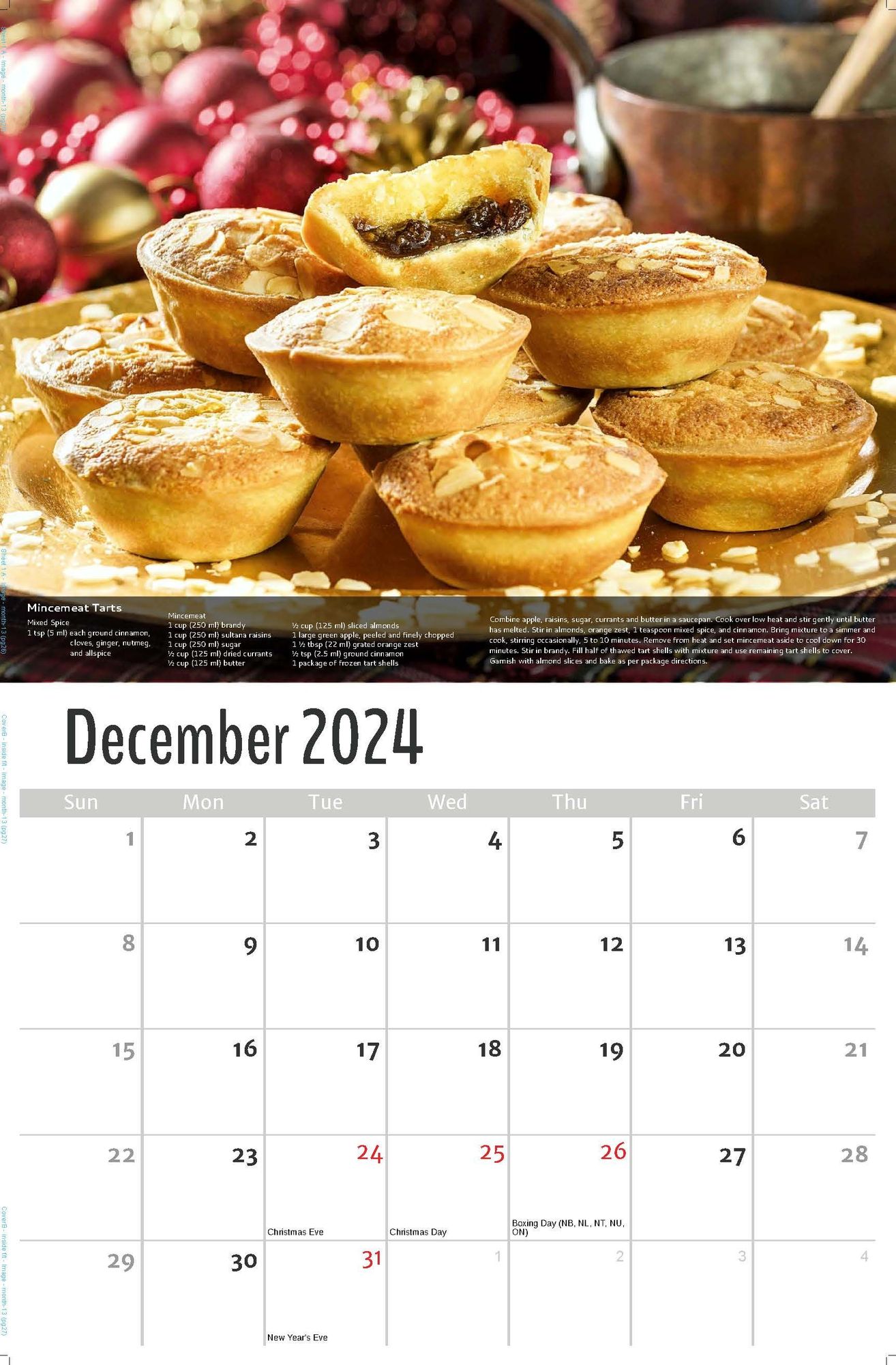2024 Wall Calendar | Recipes
