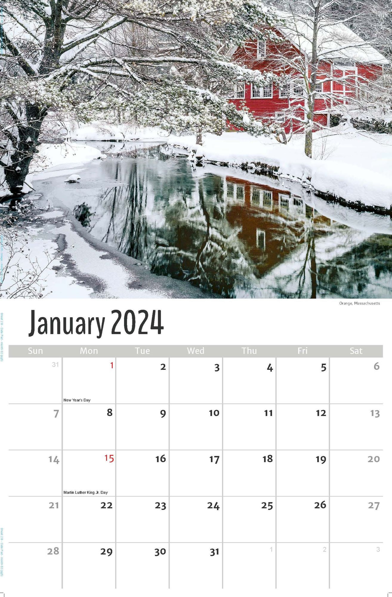 2024 Wall Calendar | New England States Scenic