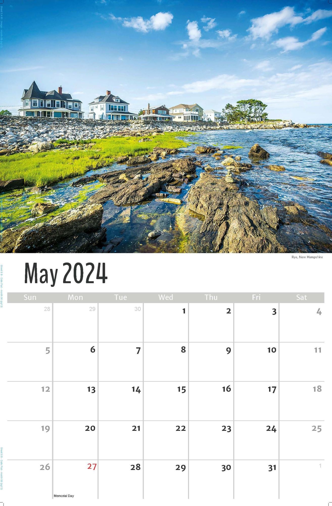 2024 Wall Calendar | New England States Scenic