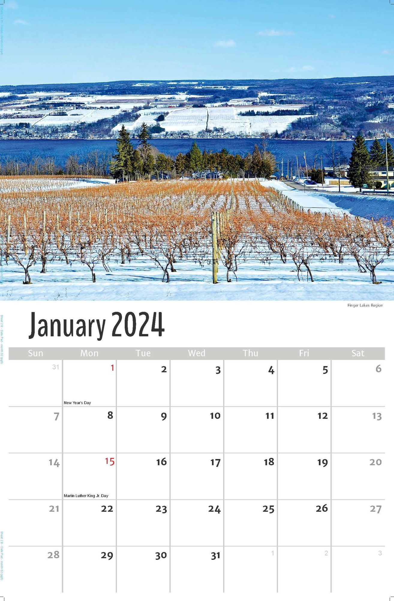 2024 Wall Calendar | New York State Scenic