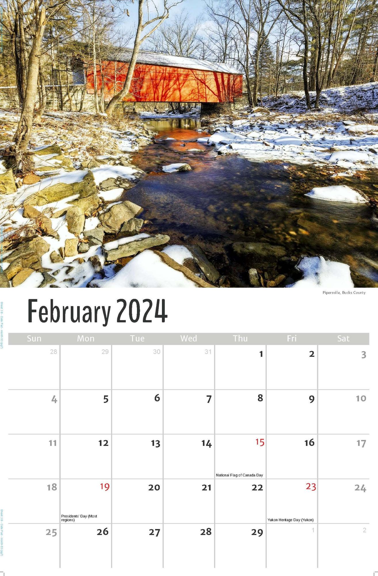 2024 Wall Calendar | Pennsylvania State Scenic
