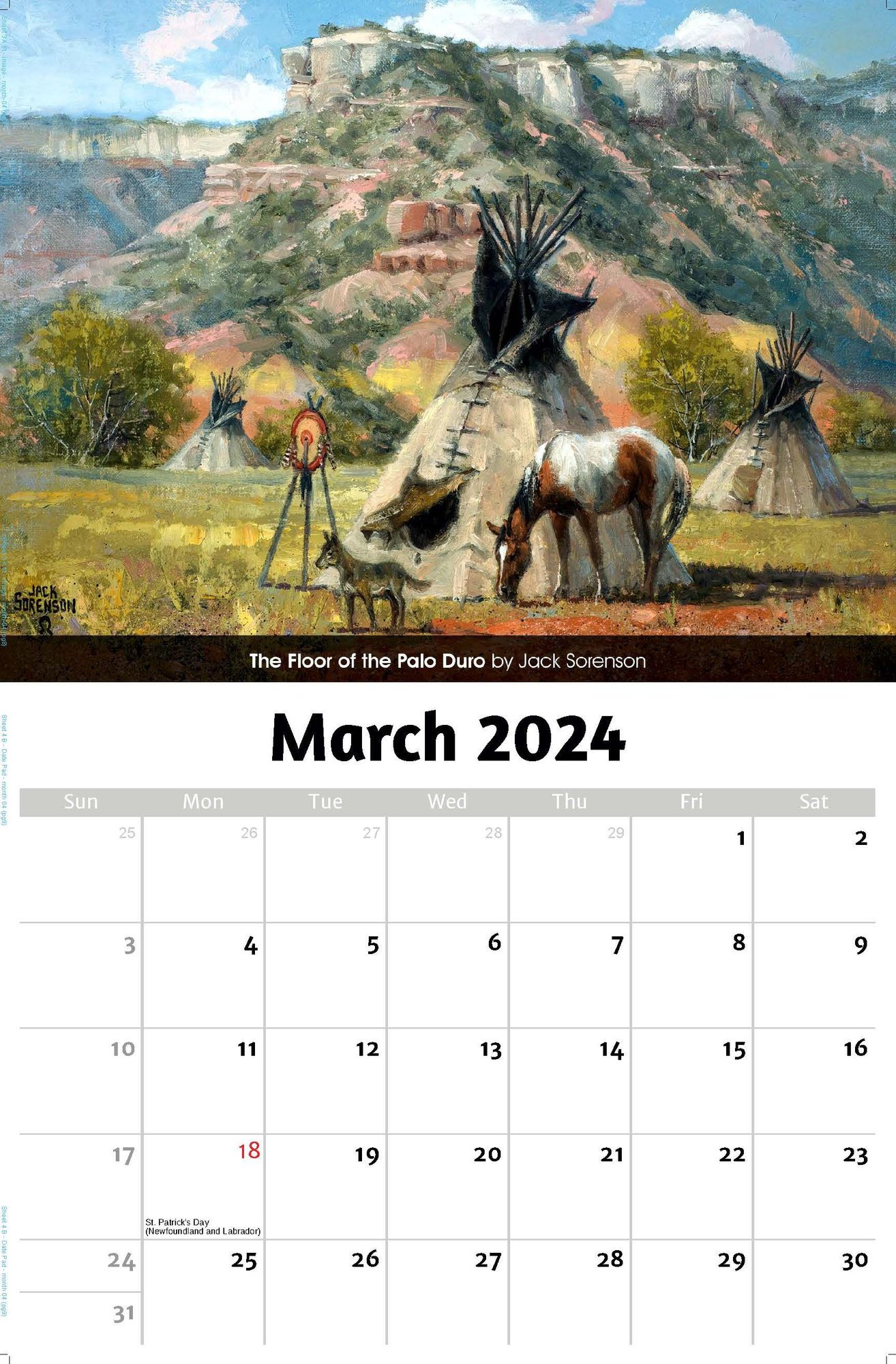 2024 Wall Calendar | Old West Art